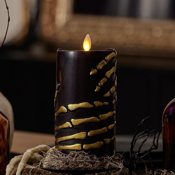 Luminara | Accents | Luminara Halloween Skeleton Hands Gold Black ...